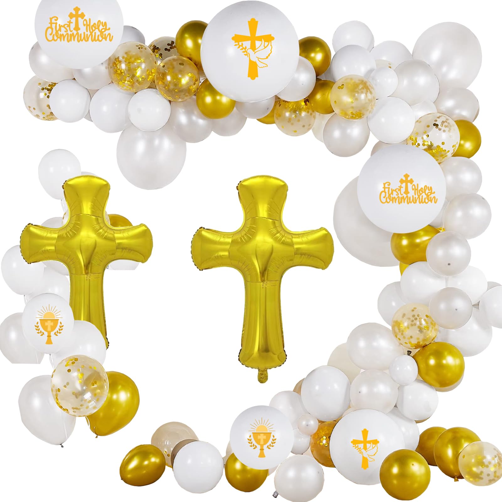 Snapklik.com : First Communion Balloon Arch Garland Kit Baptism ...