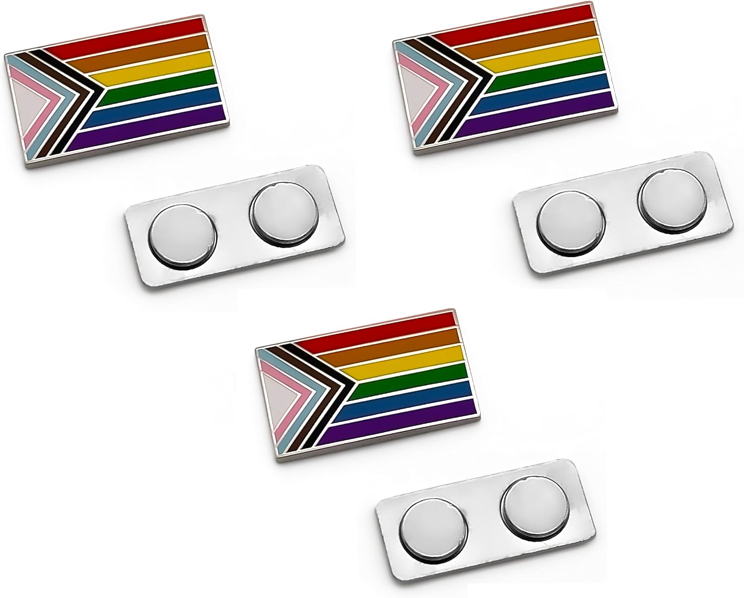 Amazon.com: ZPINZ Set of 3 Progress Rainbow Pride Flag LGBTQIA+ Enamel ...