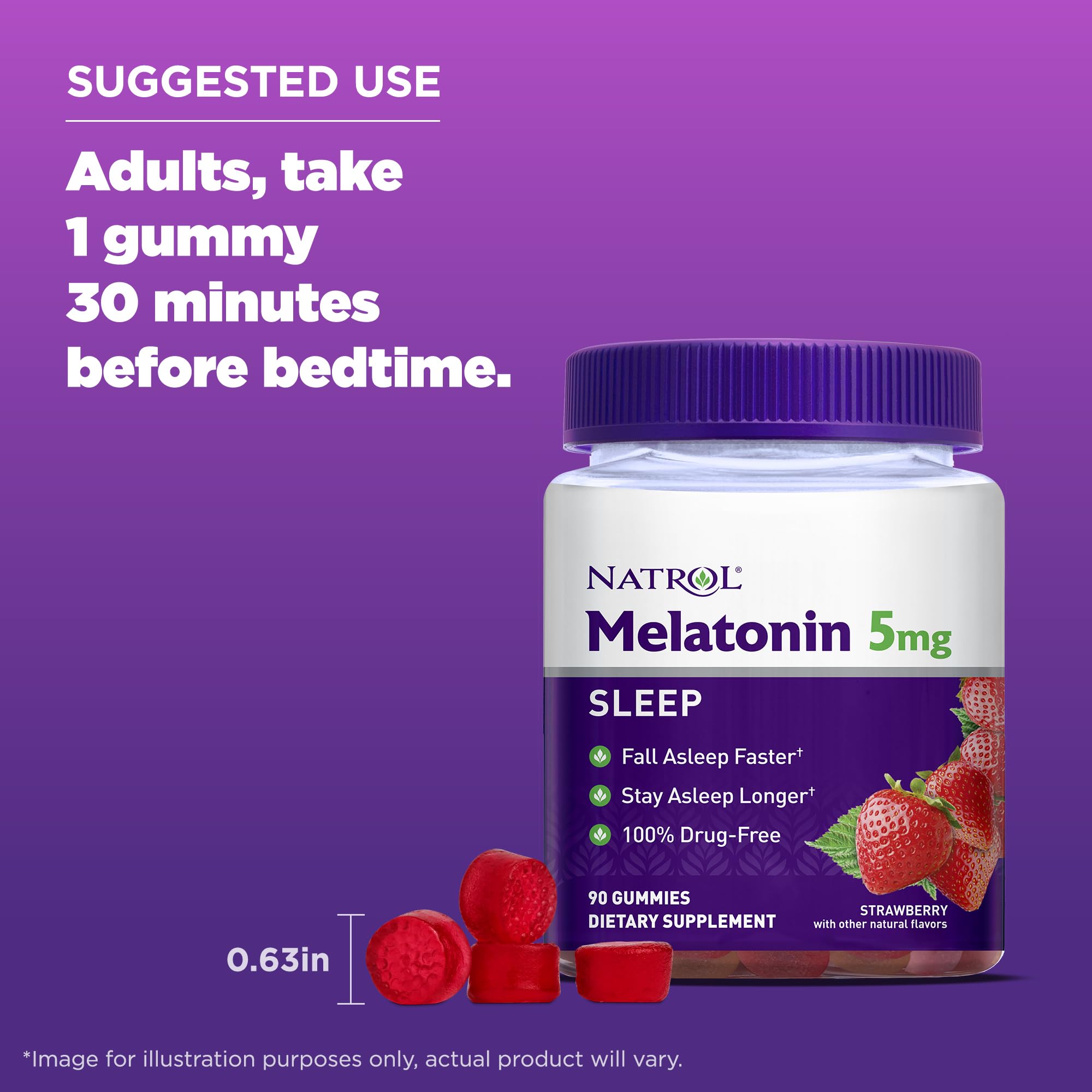 Snapklik.com : Melatonin 5mg, Dietary Supplement For Restful Sleep, 90 ...