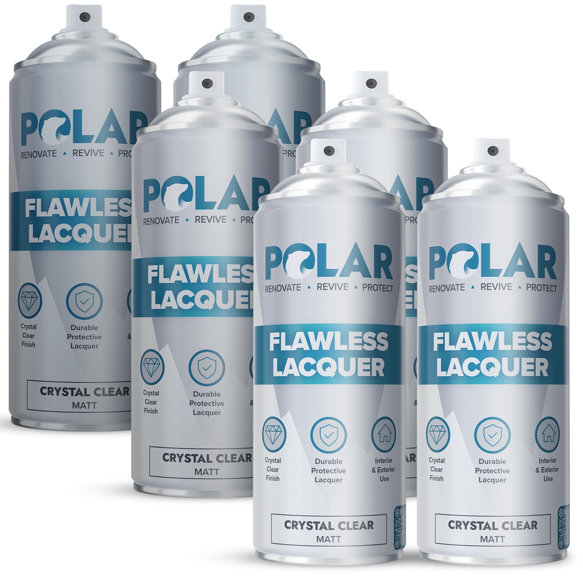 Polar Clear Matte Flawless Lacquer Spray - 6 x 13.5 Fl Oz - Clear Coat ...