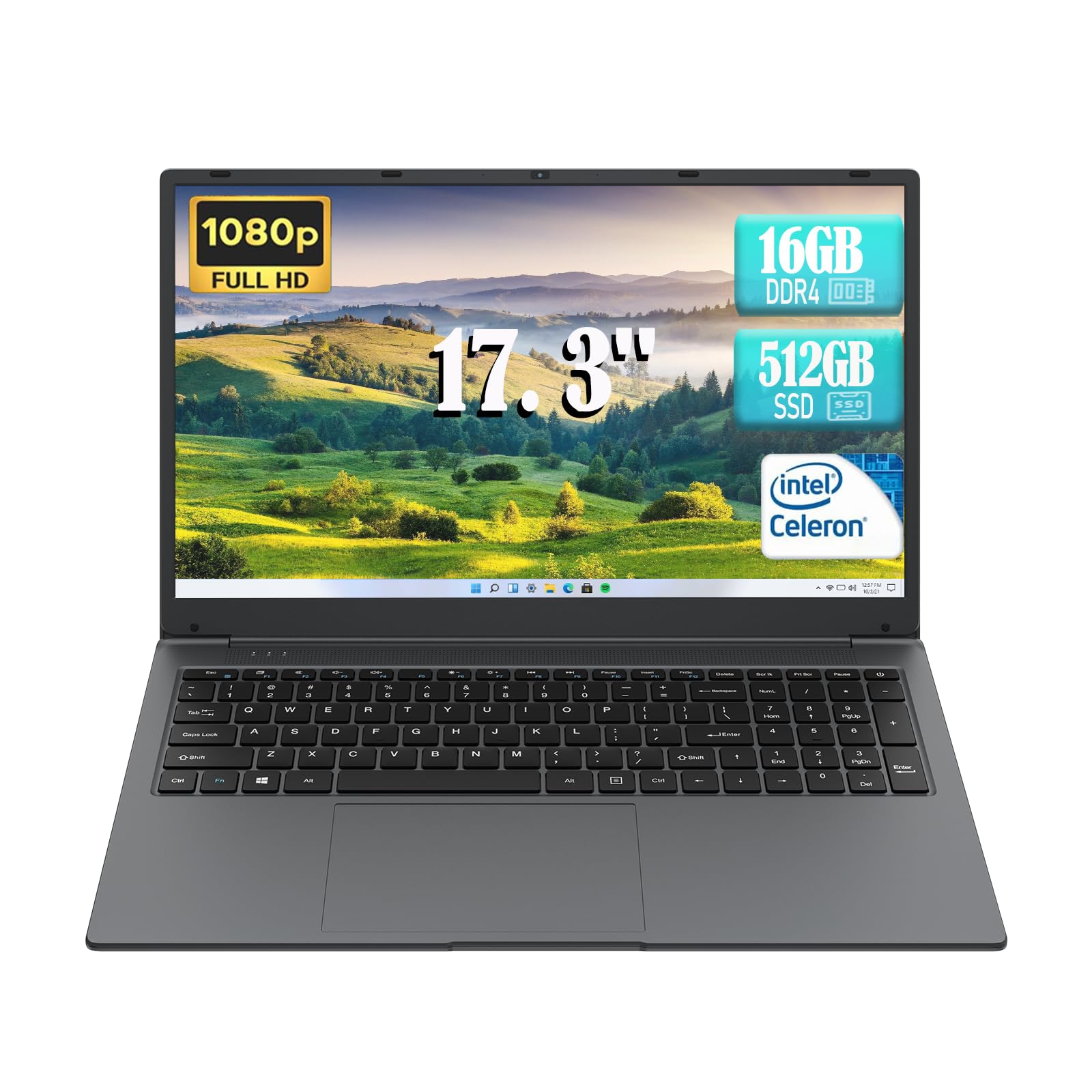 Amazon.com: IJKKJI Laptop Computer, 17 inch Laptop, Intel Celeron N5095 ...