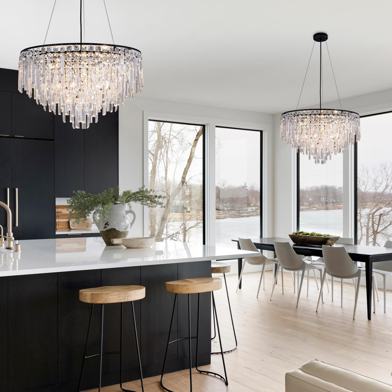 Crystal Chandelier Modern Farmhouse Everly Quinn 6 Light Modern