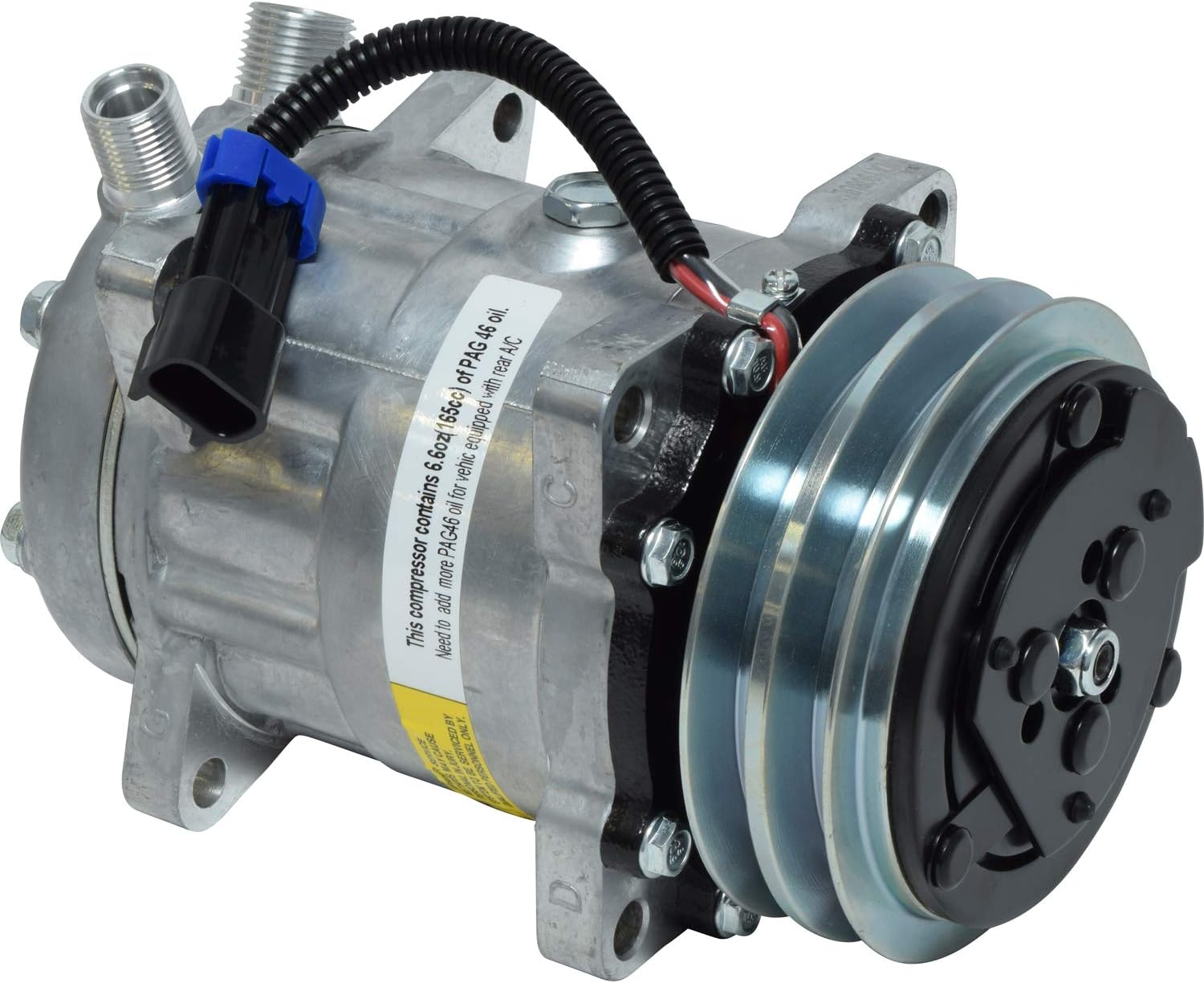 Amazon.com: Sanden 7H15 Style Compressor,134A, 2 Groove Vbelt Clutch ...