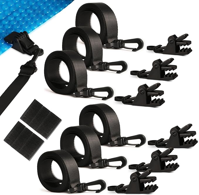 Amazon.com : 2024 Upgraded Pool Solar Cover Reel Straps,18 Pcs ...