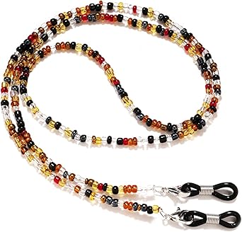 SHONDE Beaded Eyeglasses Chain, Eyeglass Chains Holders Beaded Glasses Cord Anti-slip Glasses ...
