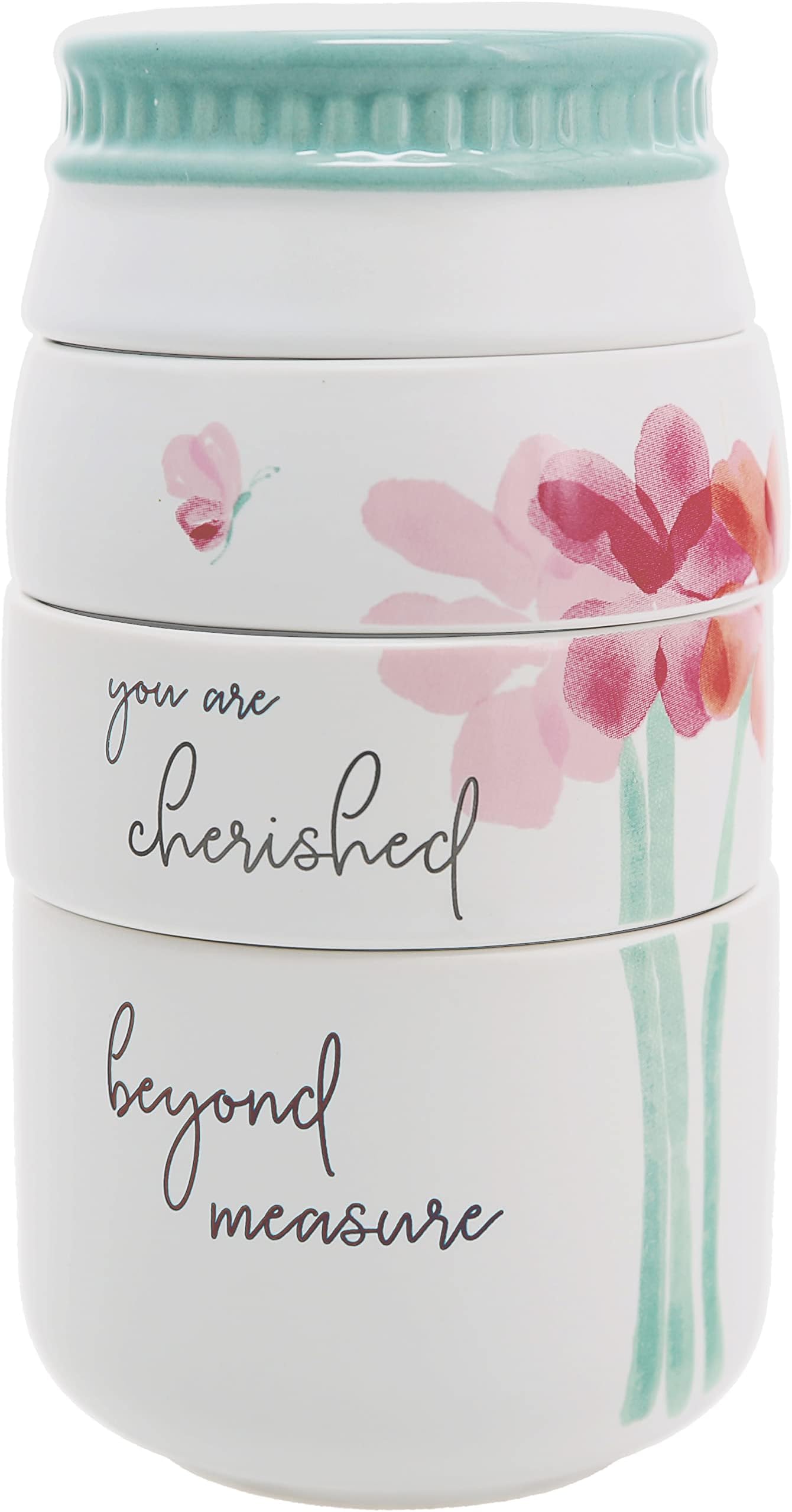 Amazon.com: Mason Jar Ceramic Measuring Cups - Stackable Measuring Cups ...