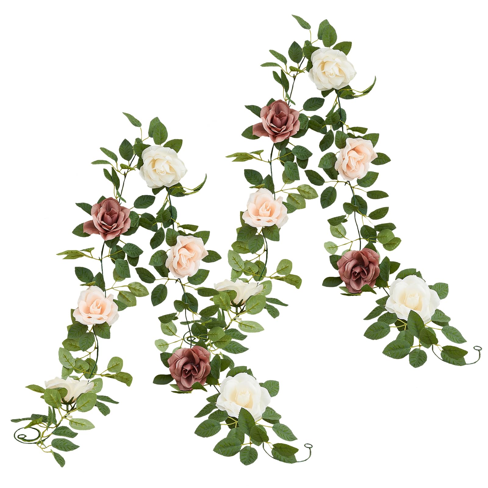 Amazon.com: Carlita‘s Blooms Artificial Rose Garlands Rose Vines Leaves ...