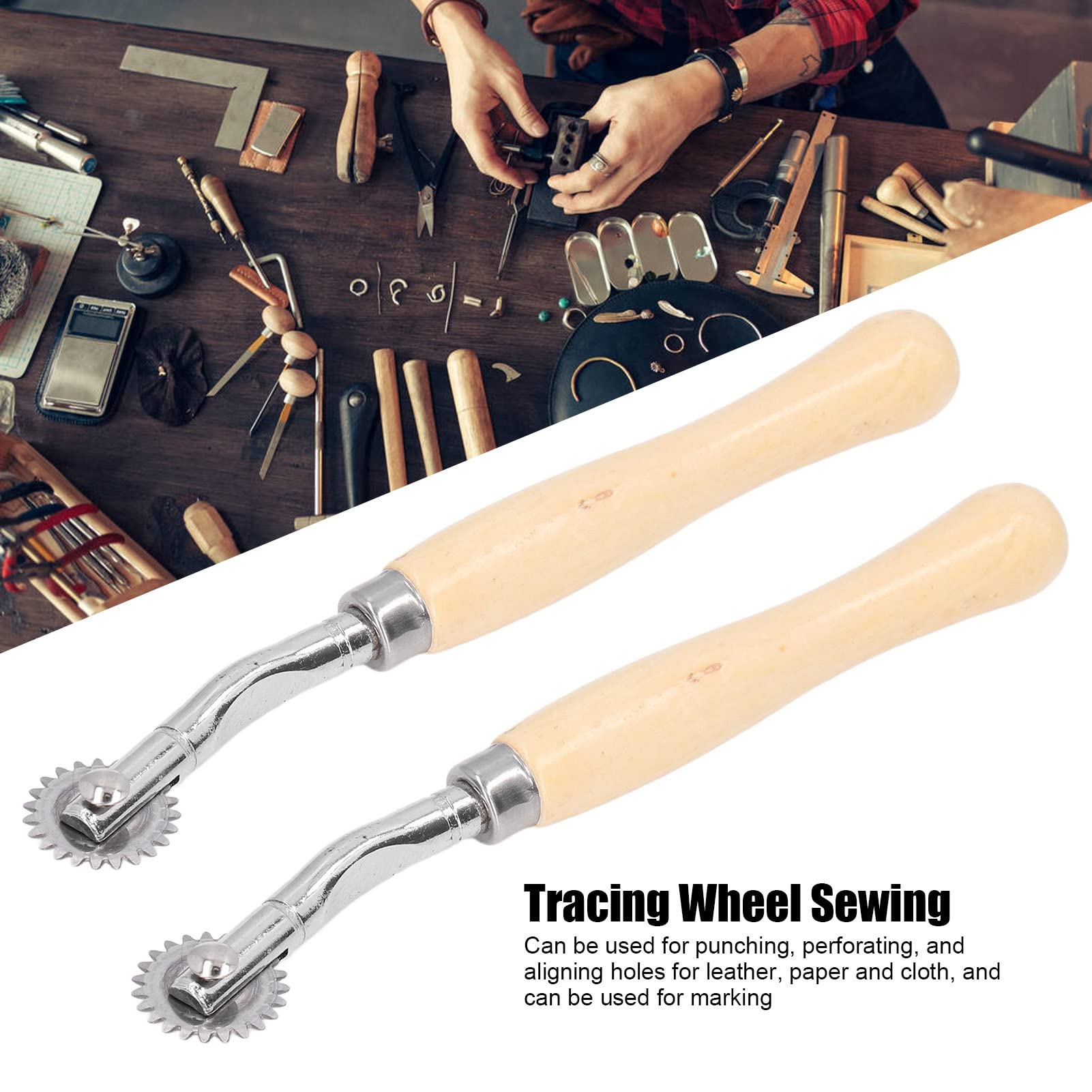 Snapklik.com : Paper Perforator Tool, Tracing Wheel Sewing Real Wood ...