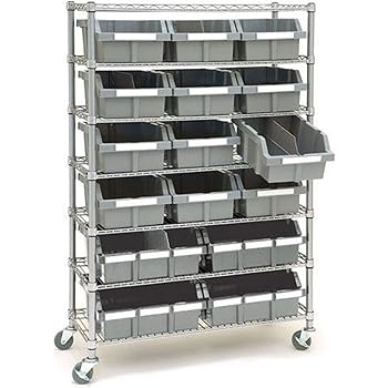 Amazon.com: Seville Classics Commercial 8-Tier Black/Yellow NSF 24-Bin ...