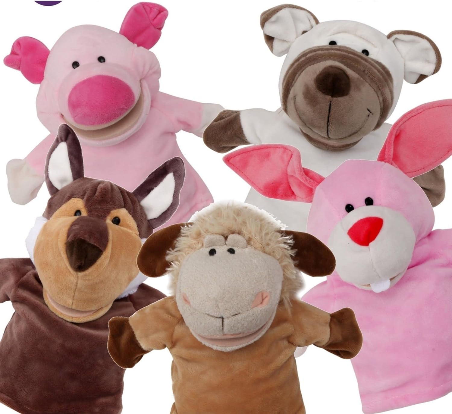 Amazon.com: Animal Hand Puppets Set for Kids & Adults - 12.5" Premium ...