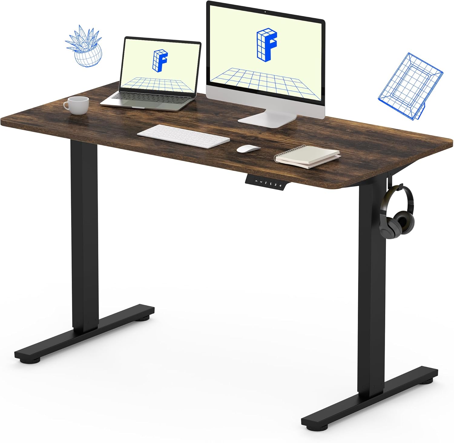 Amazon.com: FLEXISPOT Adjustable Desk, 48x30 Electric Standing Desk Sit Stand Desk Whole-Piece ...