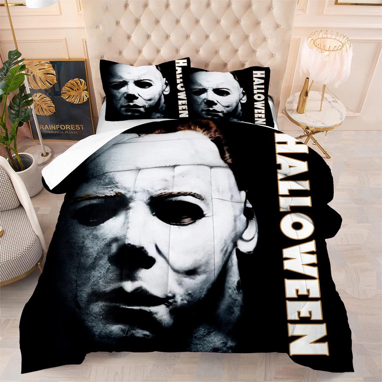 DOATS Horror Movie Themed Comforter Set 3 Pcs Halloween Bedding Sets ...