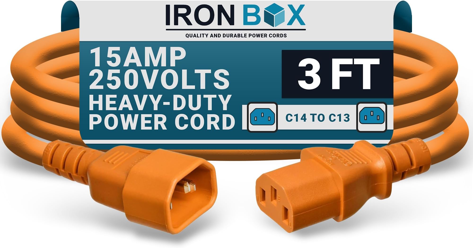 Amazon.com: Cable Leader 14 AWG 4 ft Extension Power Cable IEC320 C13 ...