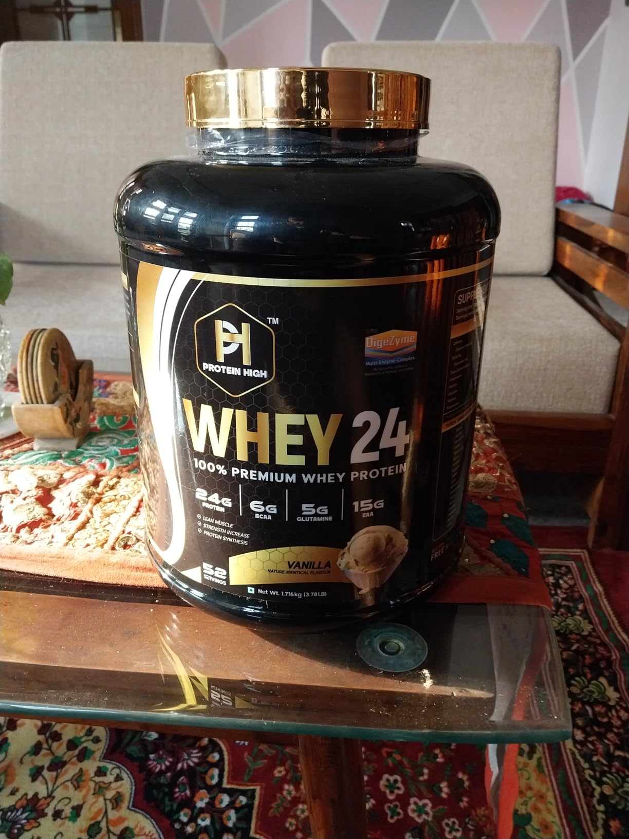 Protein High Whey Protein Powder 24| 100% Whey 1.71 Kg (52 Servings) 24 ...
