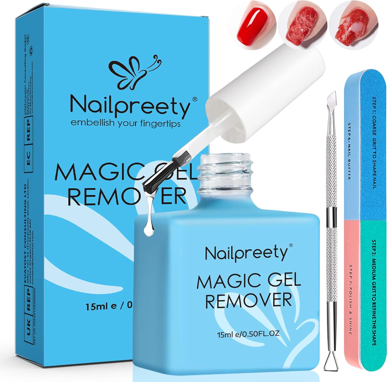Gel Nail Polish Remover - Effortlessly Removes Gel in 2-4 Minutes ...