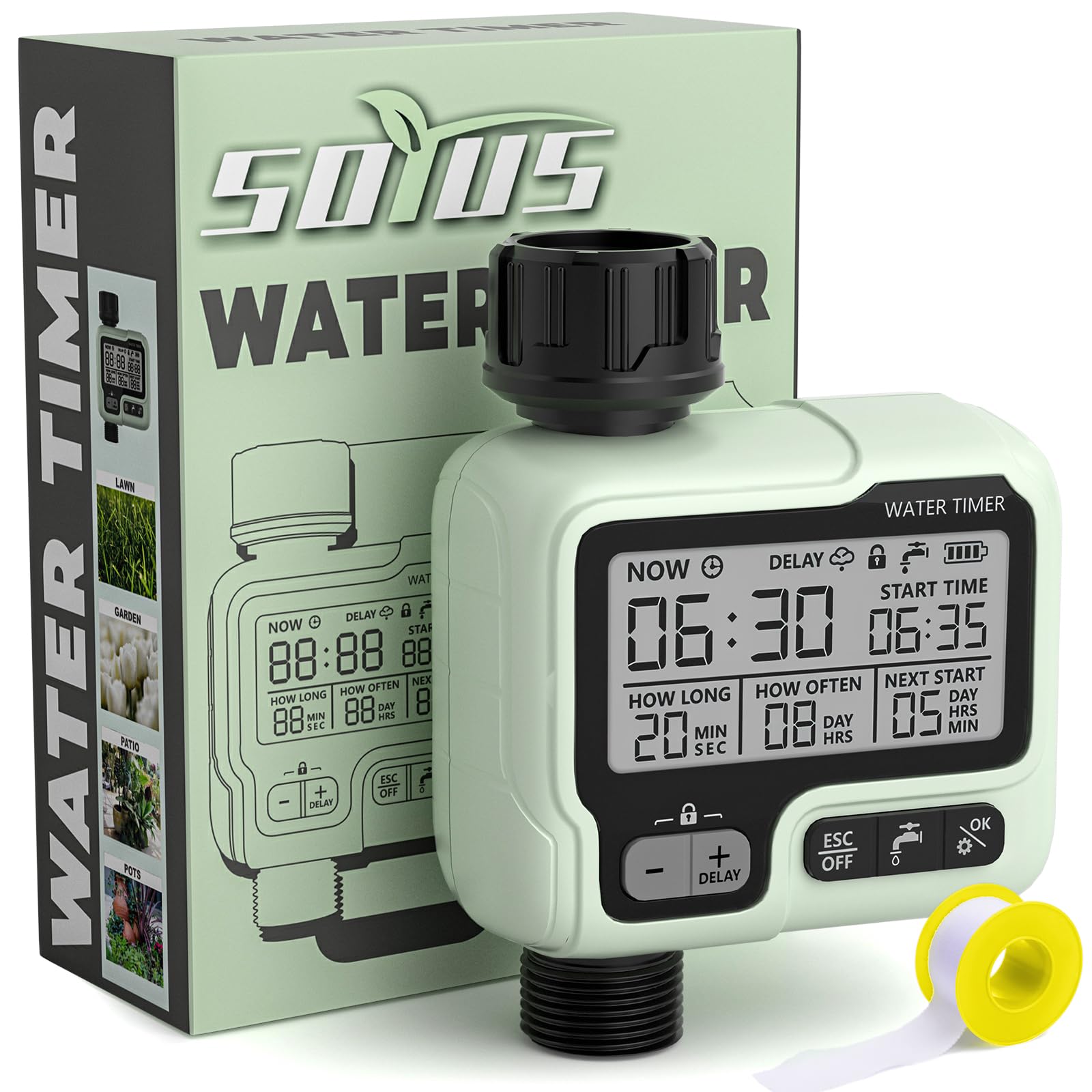 Amazon.com: SOYUS Sprinkler Timer, Programmable Water Timer Outdoor ...