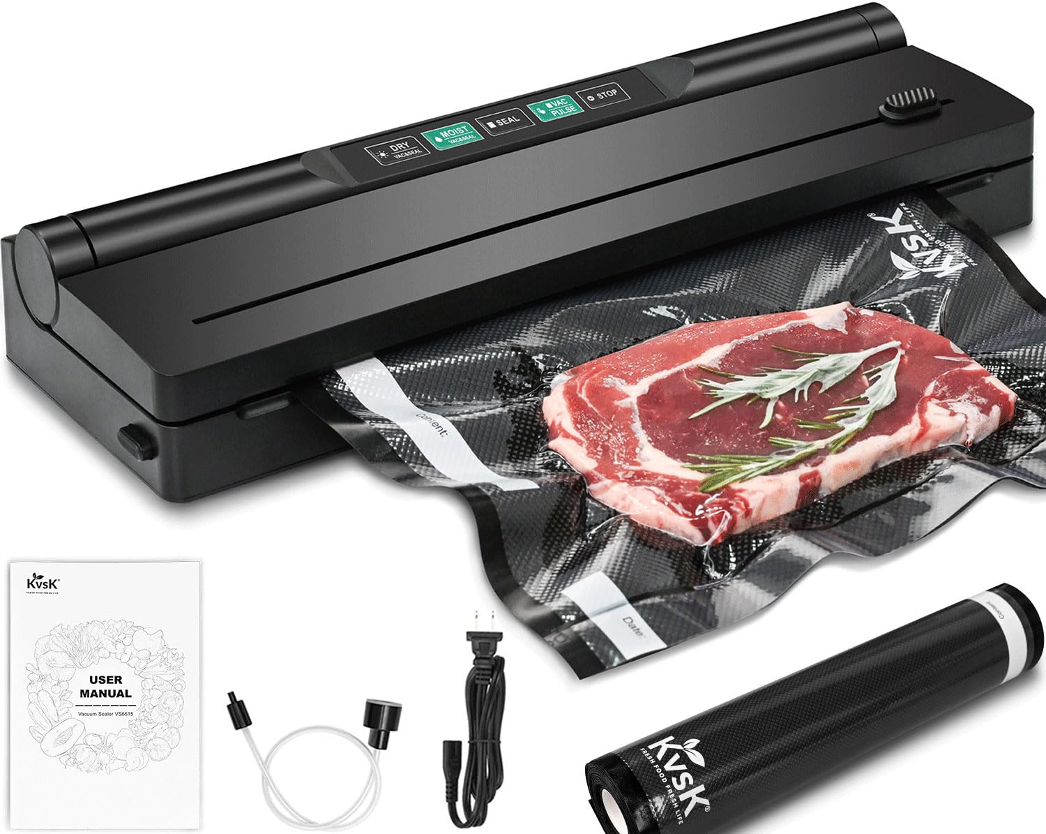 Amazon.com: KVSK Vacuum Sealer Machine, 6-in-1 Food Sealer Air Sealing ...