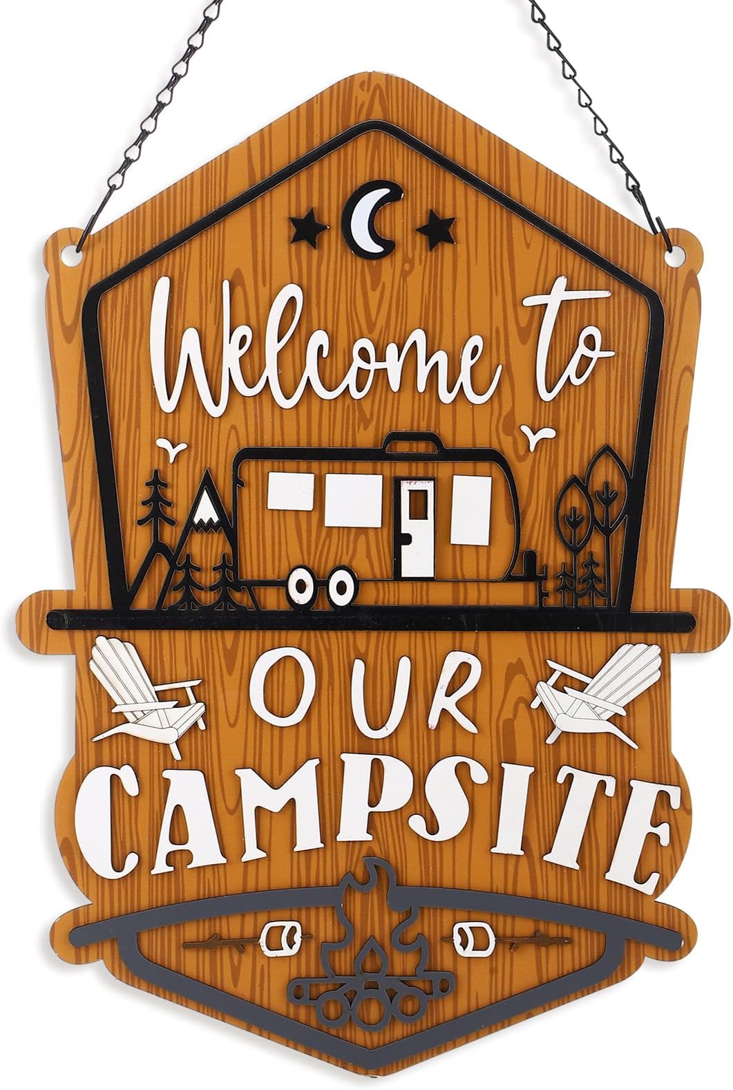 Amazon.com : Namalu Wooden Camping Sign Hanging Decoration Welcome to ...