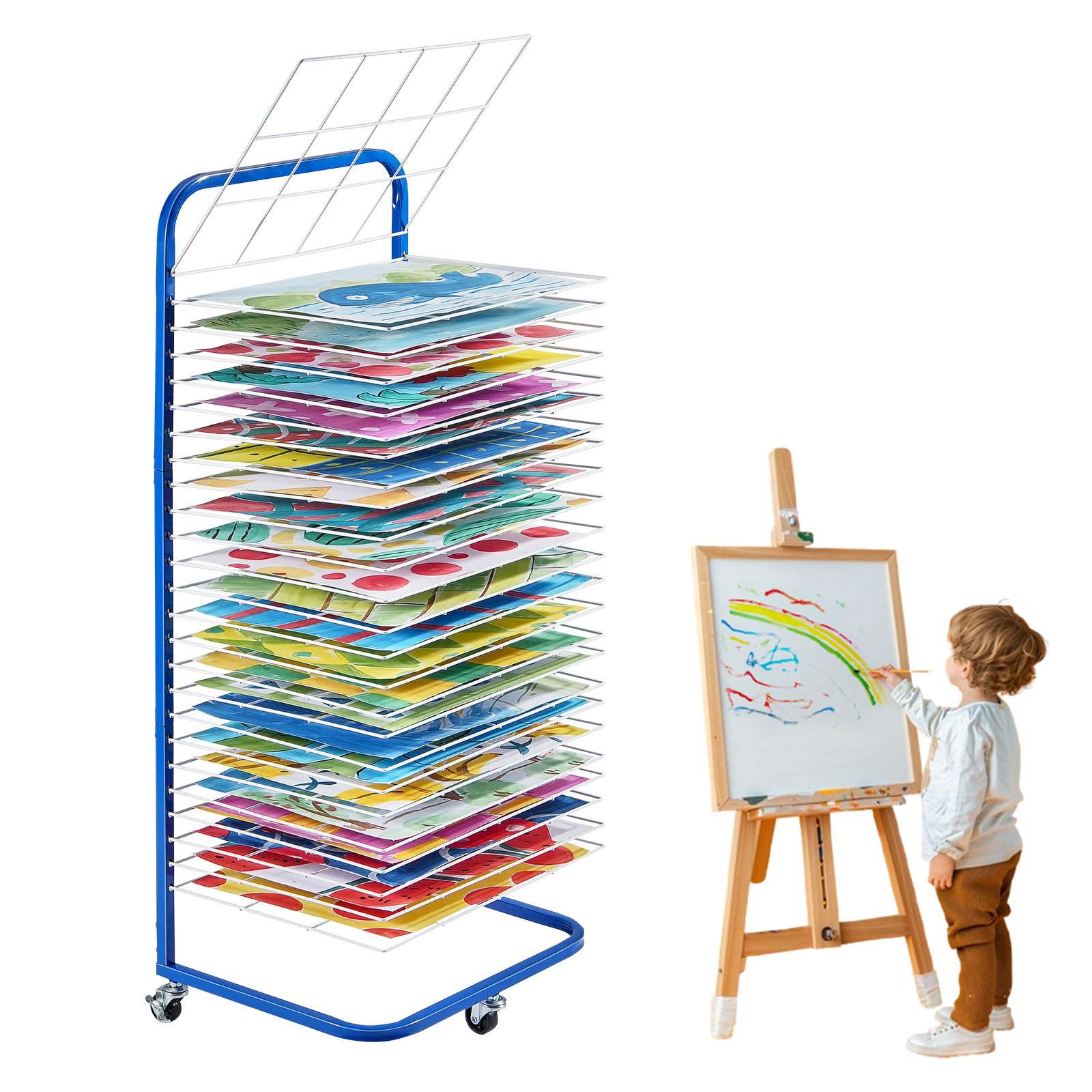 Amazon.com: VEVOR Art Drying Rack, 25 Removable Shelves 17 x 13 x 39.4 ...
