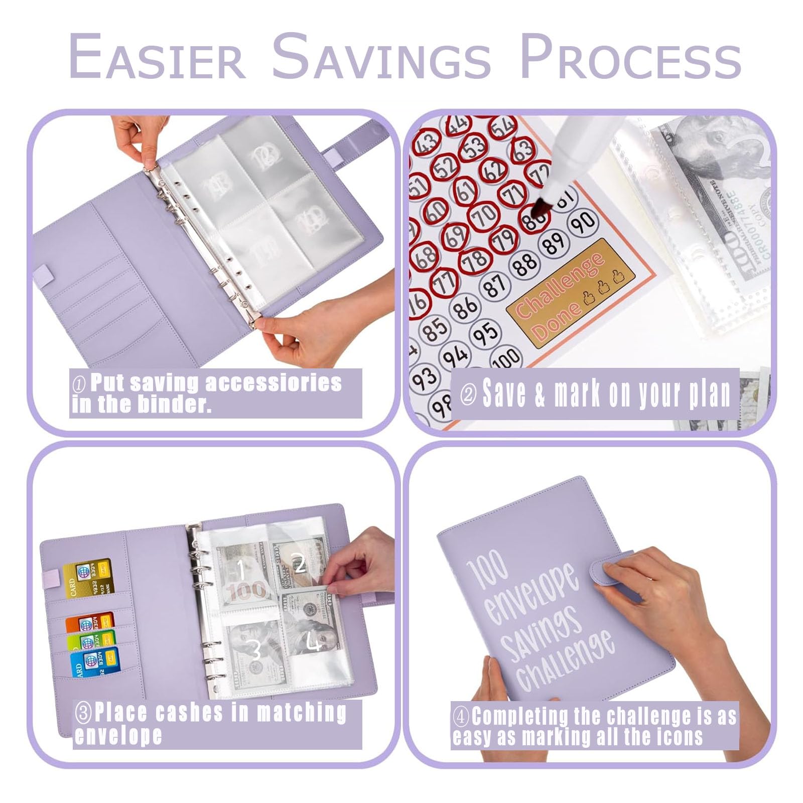 Challenges Printable 100 Days Money Saving Challenge Book - Cash ...