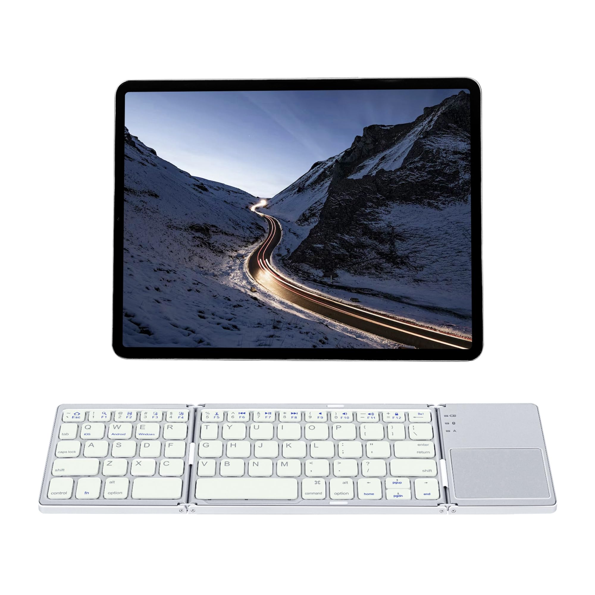 Wigearss Universal Foldable Wireless Keyboard with Touchpad Tri ...