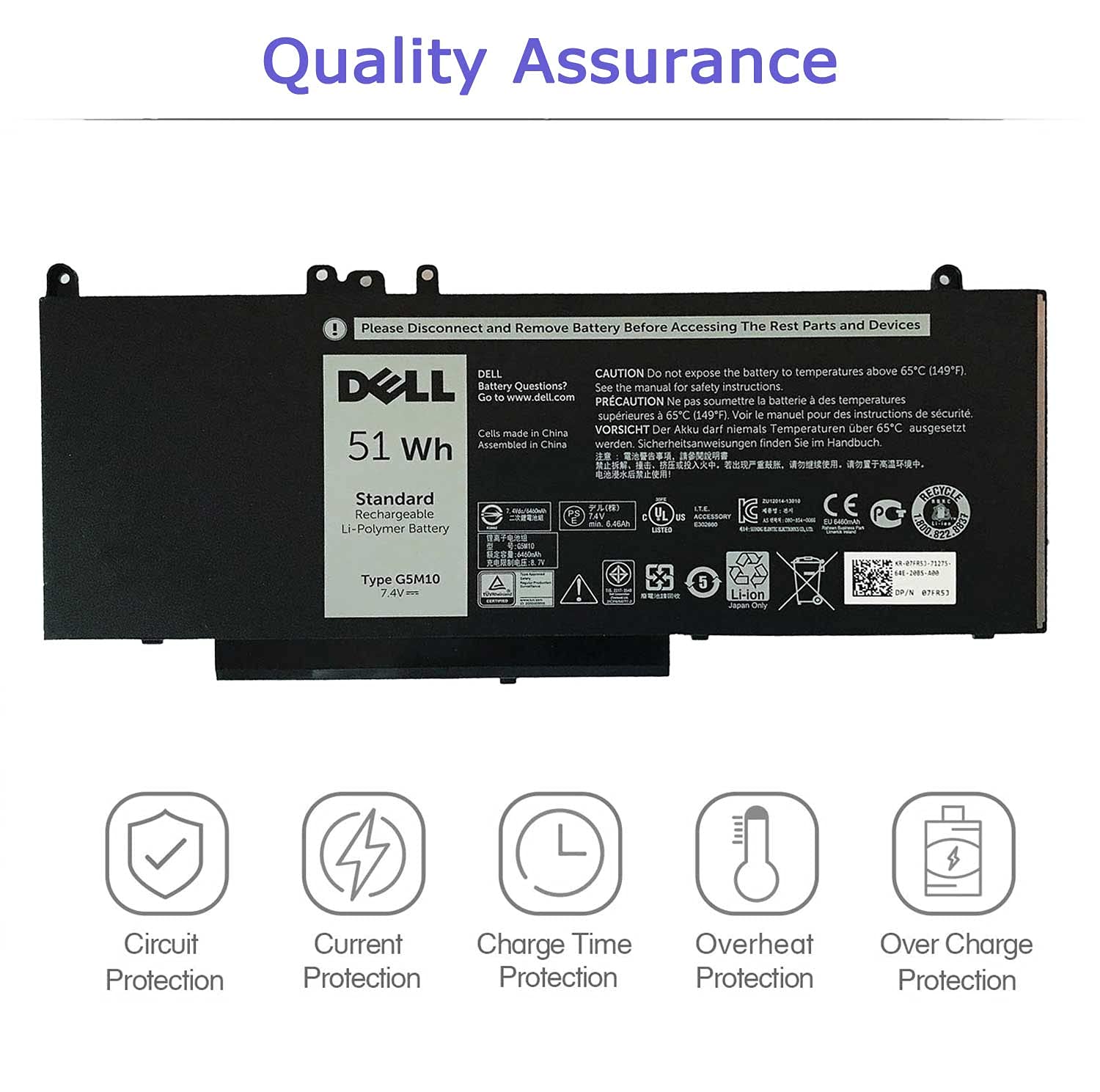 DELL G5M10 Laptop Battery for Dell Latitude 14 E5450 Latitude 15 E5550 ...