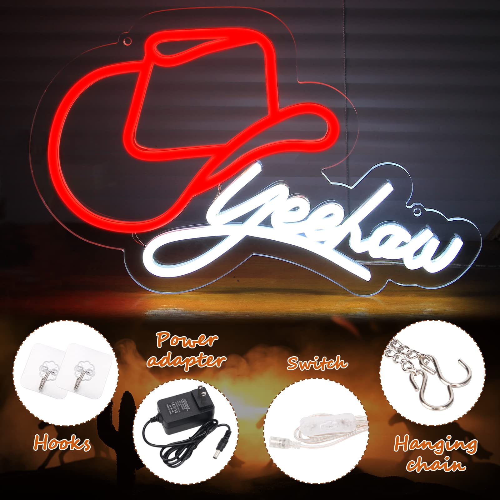 Snapklik.com : Cowboy Hat Neon Sign Cowboy Neon Signs For Man Cave Beer ...