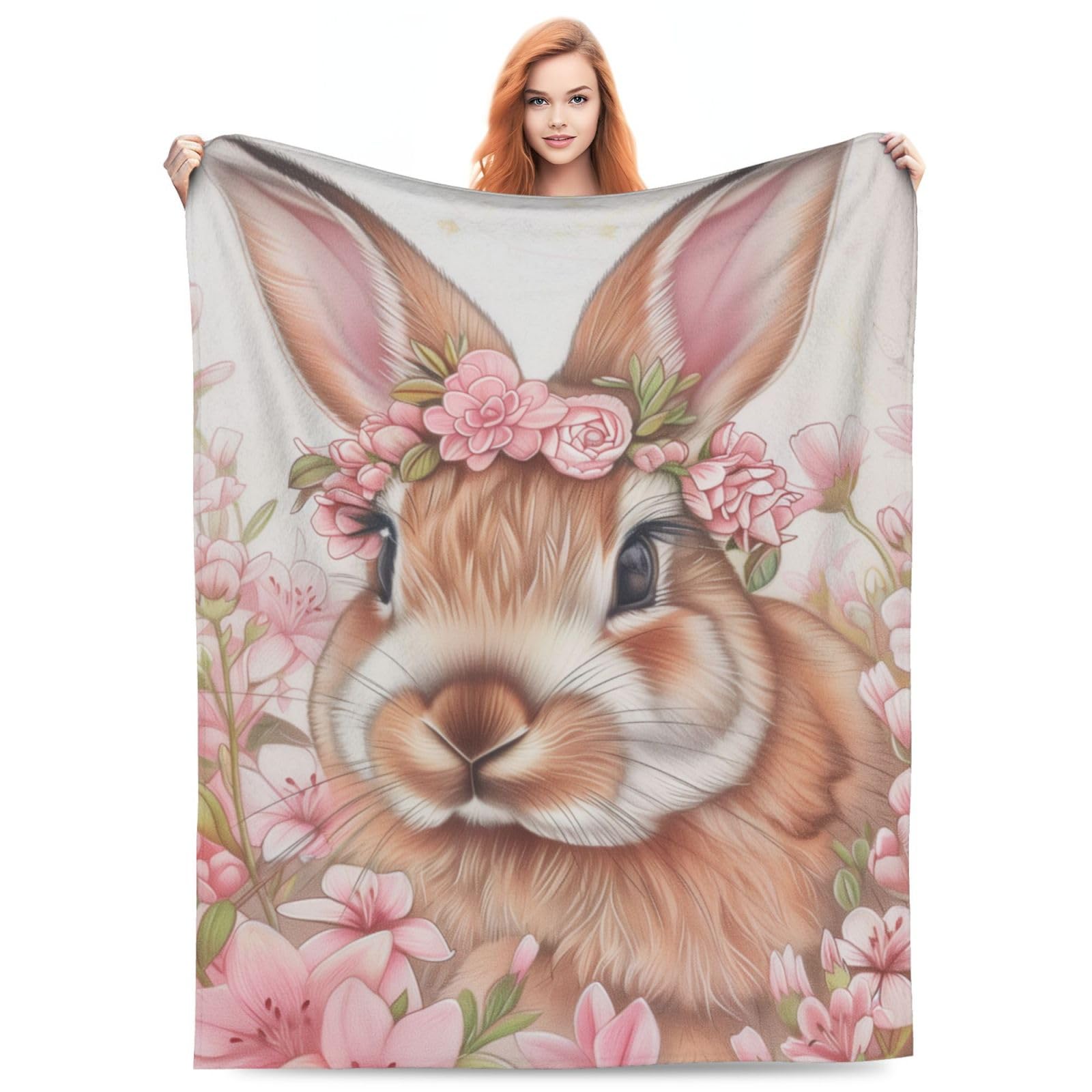 Amazon.com: Bunny Blanket for Girls Kids, Flannel Rabbit Blankets Gifts ...