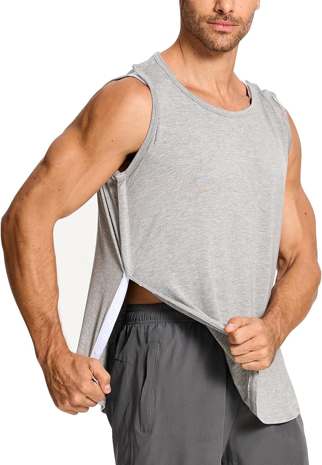 Post Shoulder Surgery Shirts Snap Open Tearaway Shirt Unisex Shoulder ...