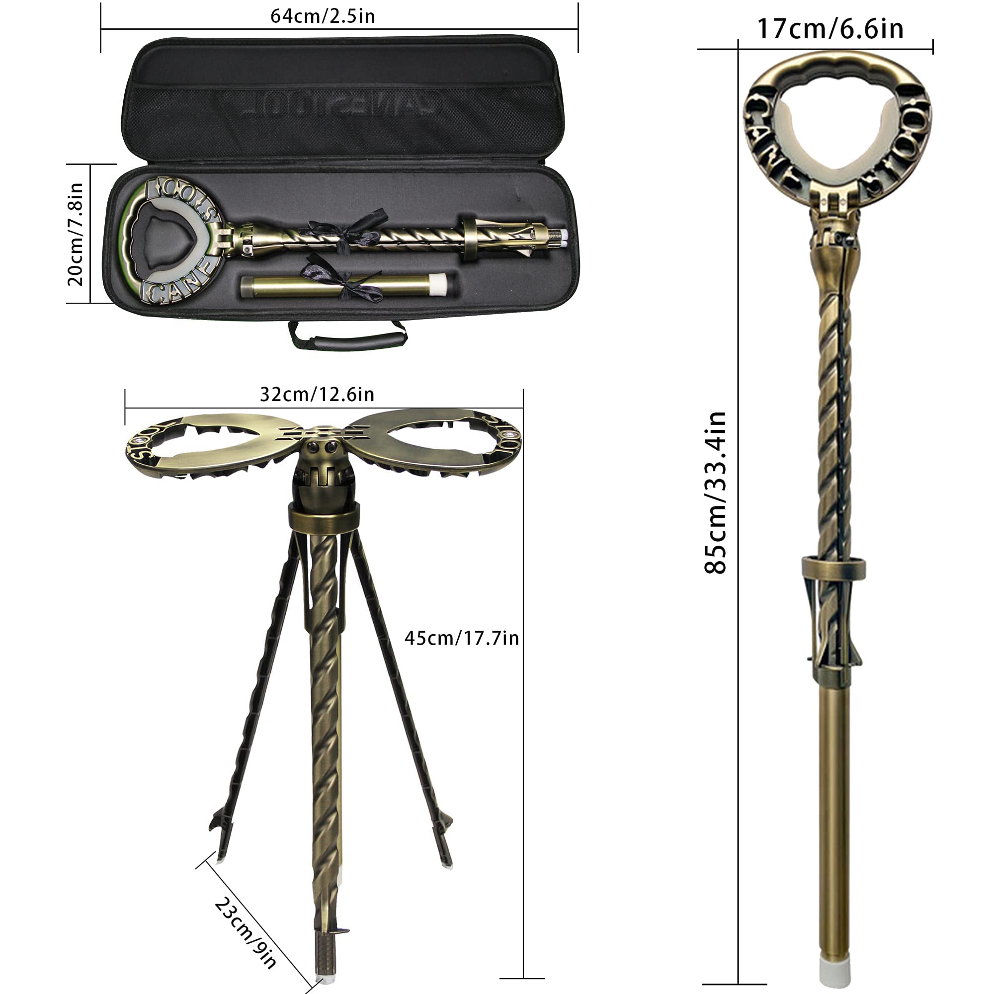 ALEVMOOM Cane Stool Walking Stools for Adults Portable Walking Cane ...