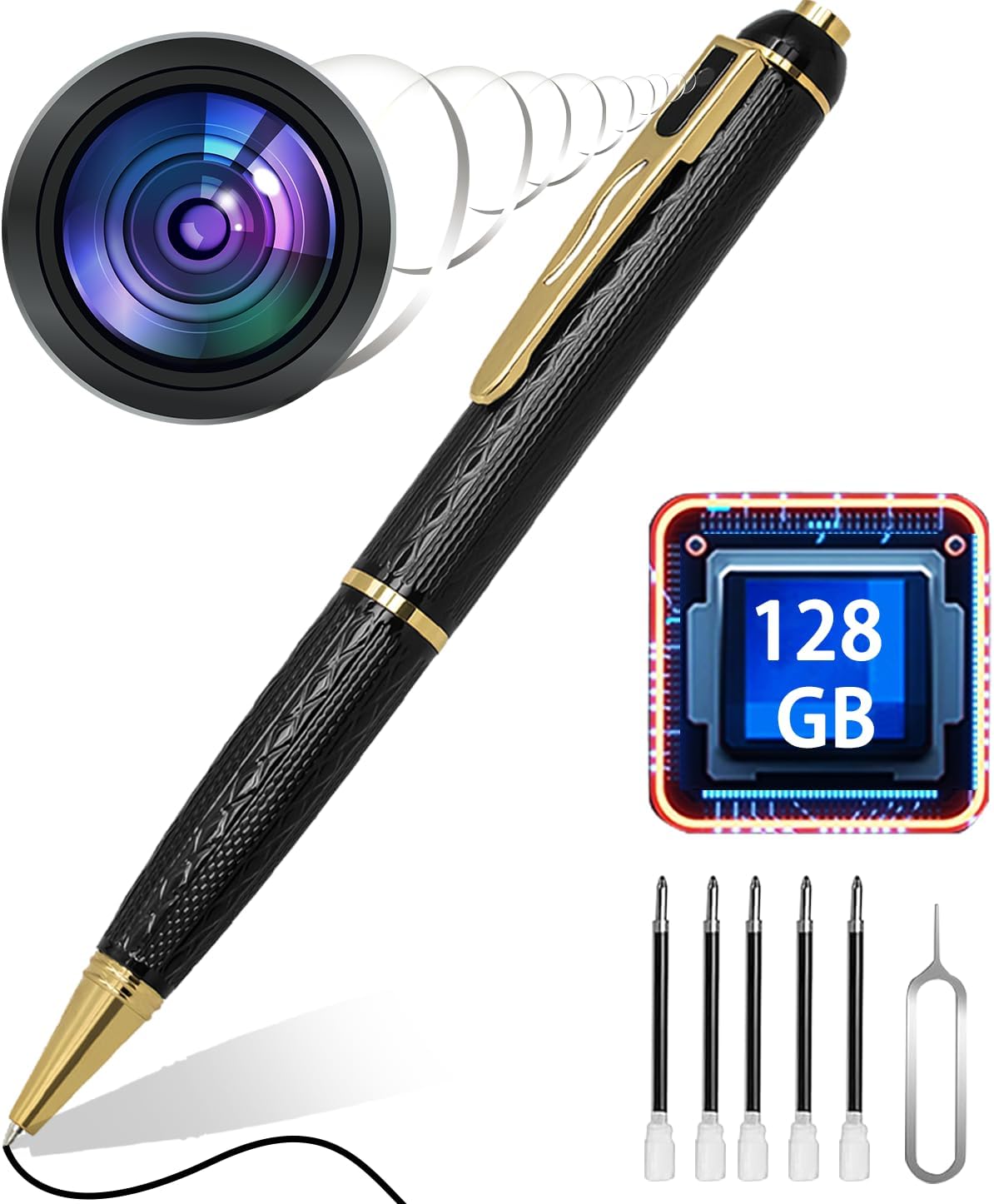Amazon.com : GIAOQ 128G Spy Camera, 1080P Mini Hidden Camera Pen with ...