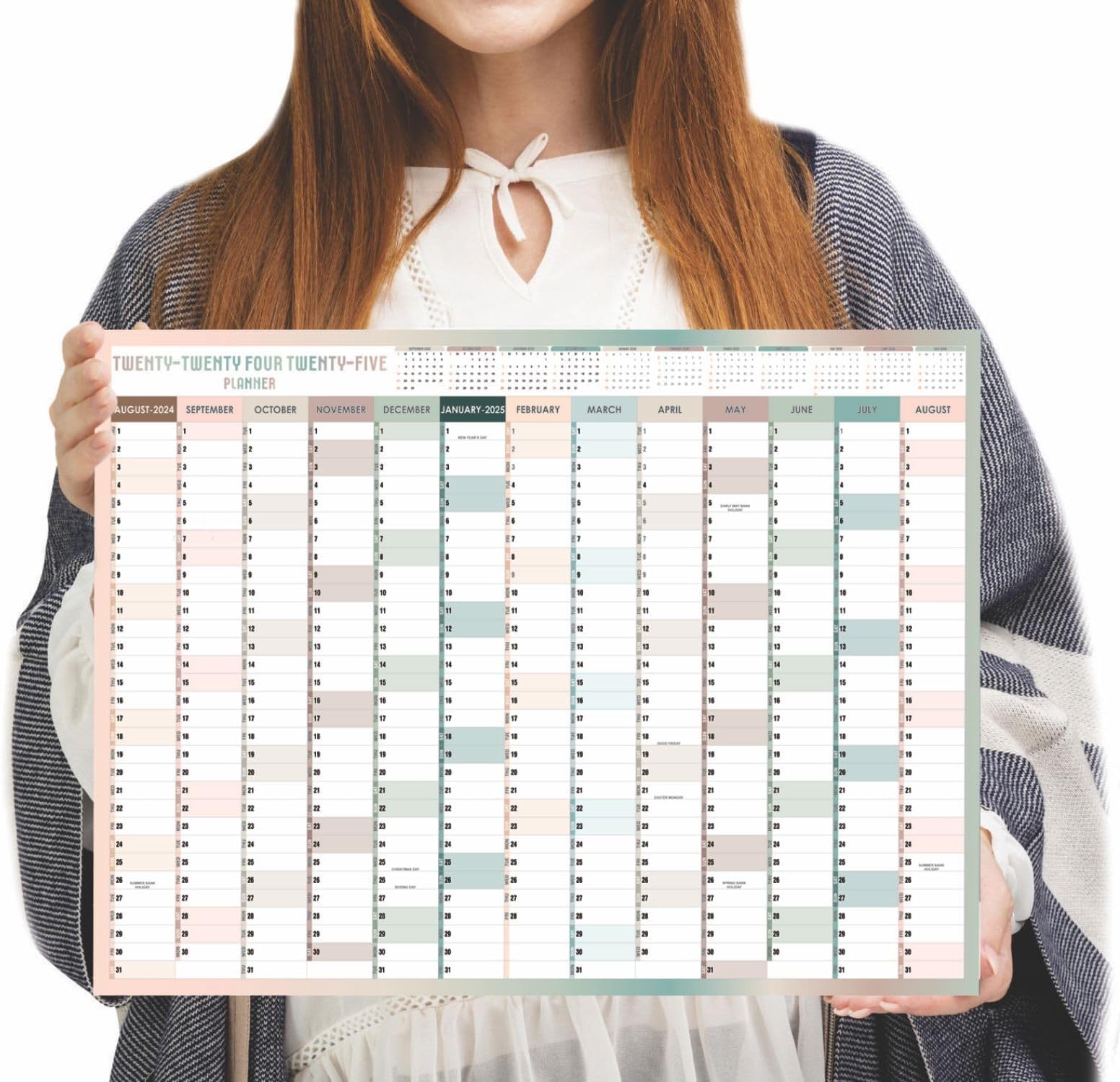 A3 Wall Planner Mid Year 2024-2025 Academic Calendar Annual Study Chart ...