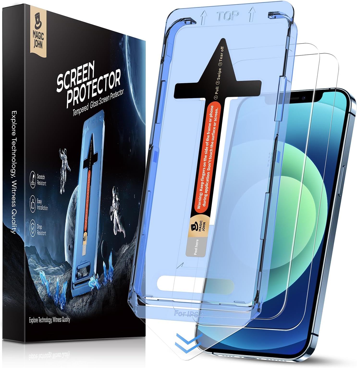 Amazon.com: MAGIC JOHN 2 Pack for iPhone 12/iPhone 12 Pro 6.1 inch ...