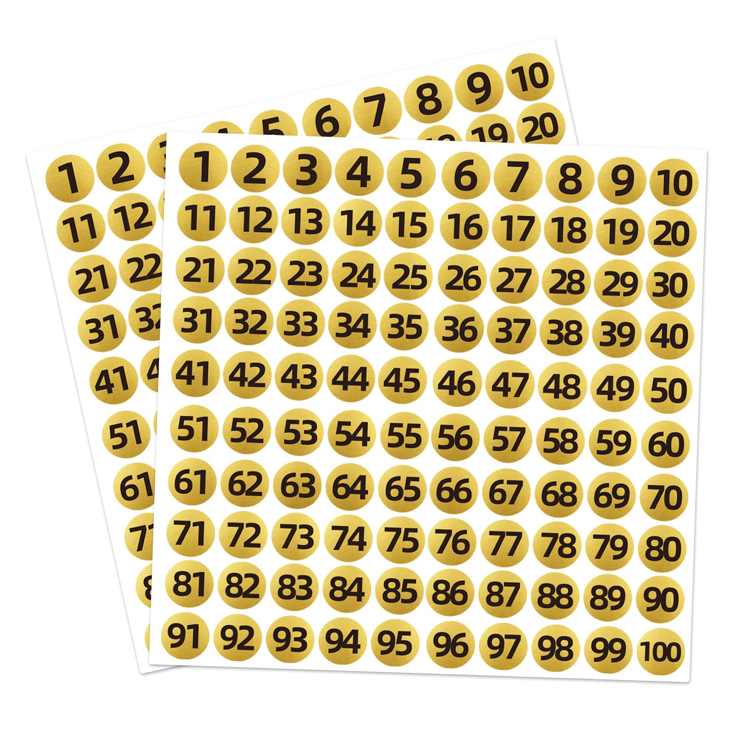 Amazon.com : STARLIBOO 1 to 100 Gold Consecutive Number Stickers, 1 ...