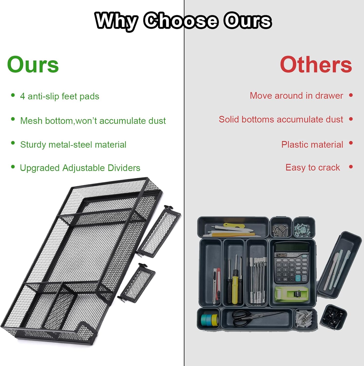 ROSROSE Bandeja organizadora de cajones de escritorio pequeña y ...