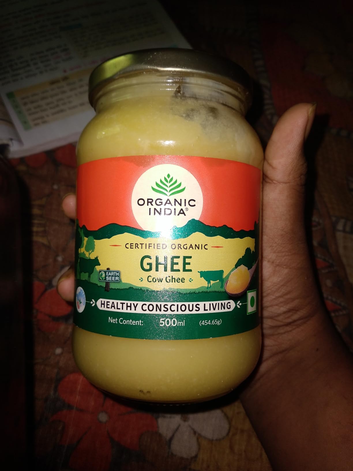 A TATA Product - Organic India Pure Cow Ghee, 500ml, Lab Tested on 600 ...
