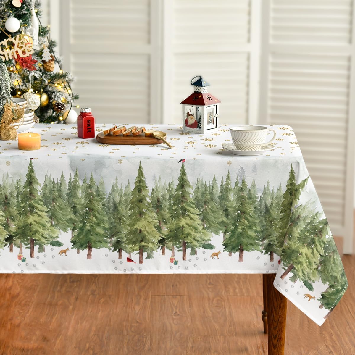 Amazon.com: Lunarable Pinecone Tablecloth, Scenery Illustration of Hand ...