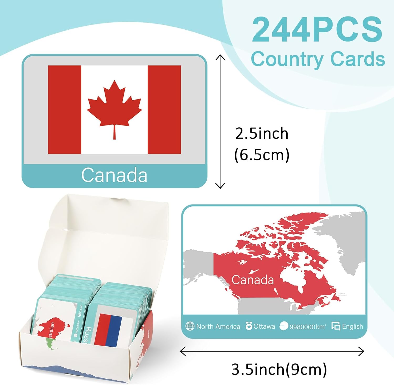 244 tarjetas didácticas de banderas de países del mundo, continente ...