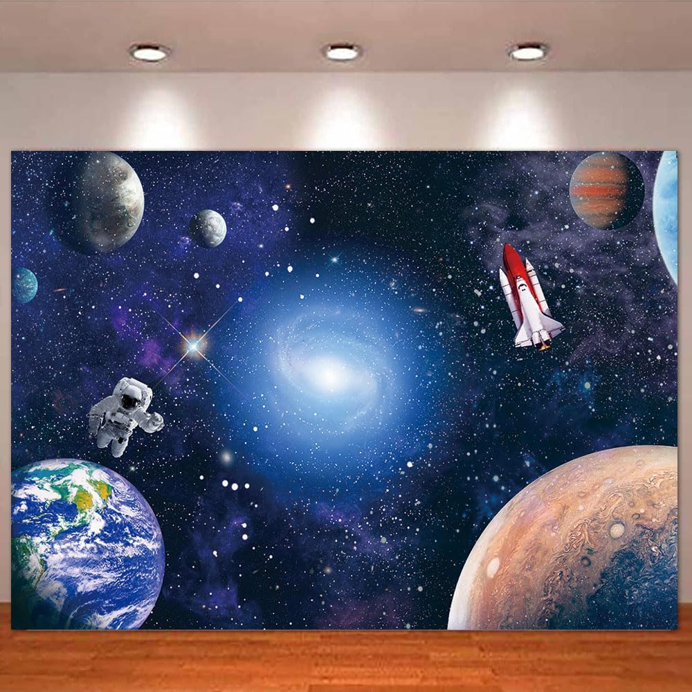 Amazon.com : Algasan Outer Space Backdrop Galaxy Planet Party Backdrops ...