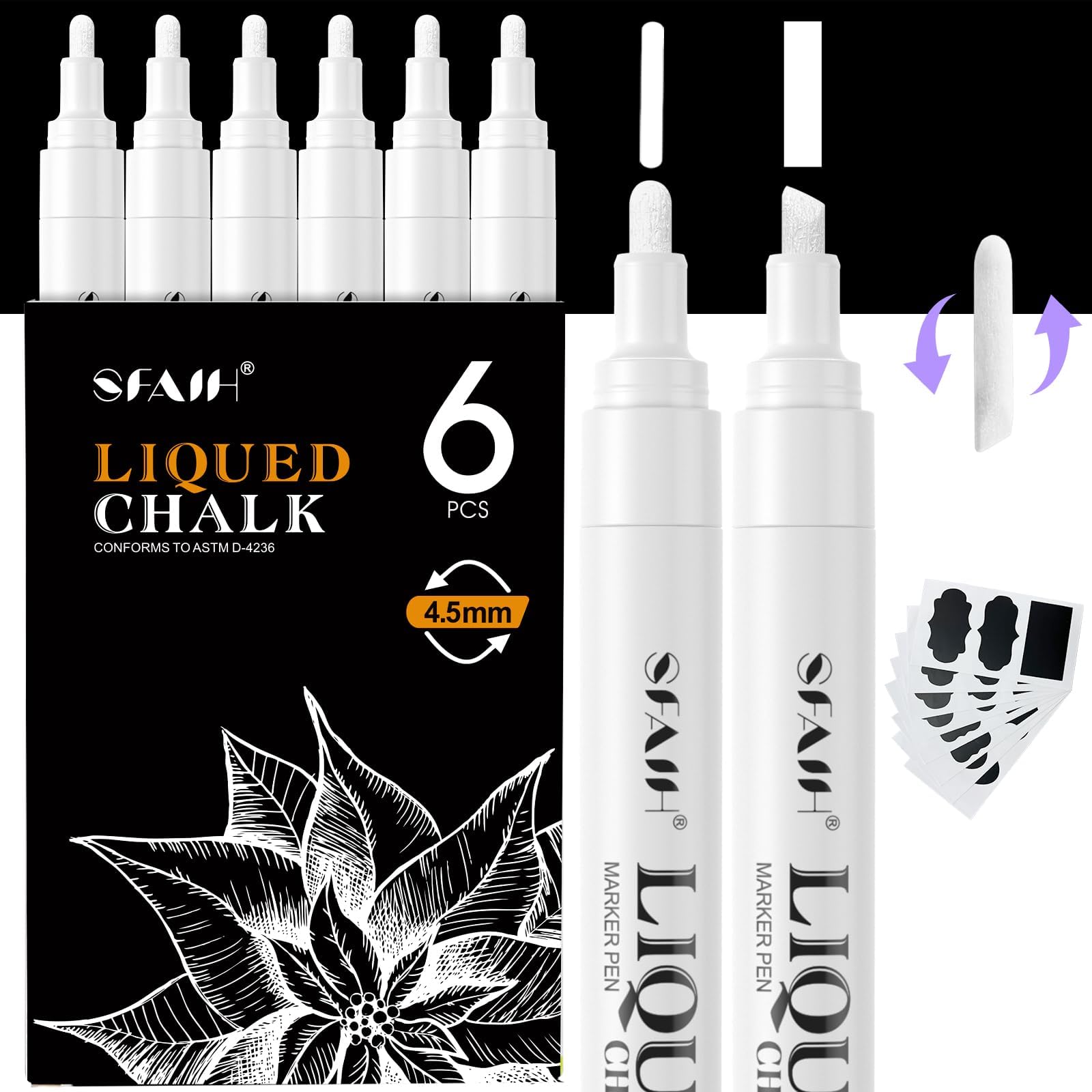 Amazon.com : SAKEYR Chalk Pens-Erasable White Chalk Markers for ...