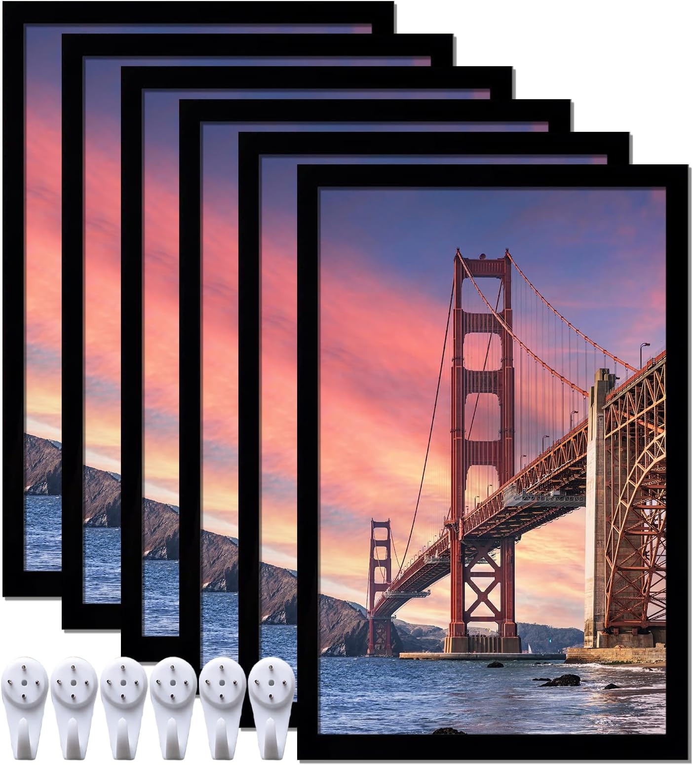Amazon.com - 11x17 Black Picture Frame Set of 6, Made to Display 11 by ...