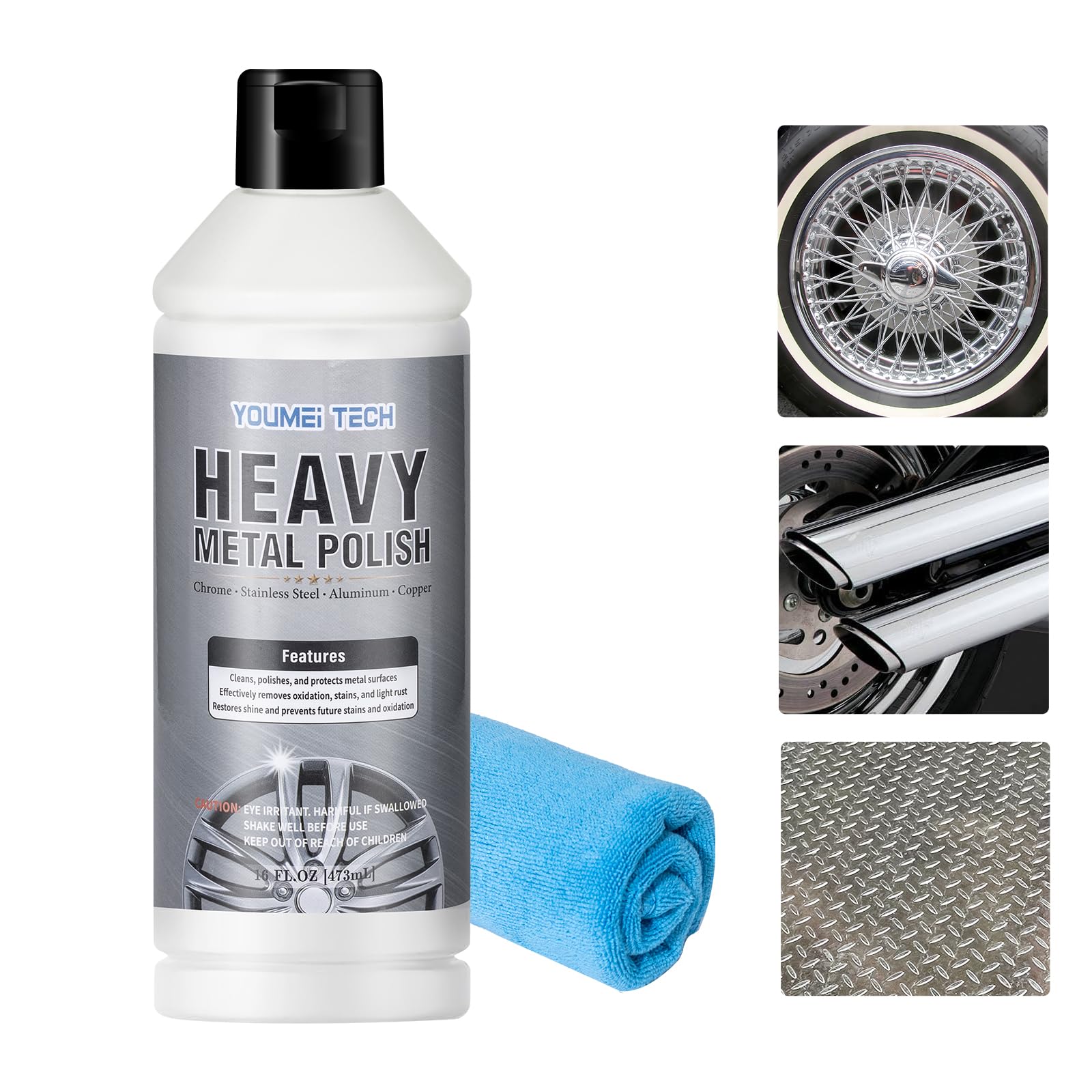Amazon.com: Metal Polish (16oz) & Chrome Polish & Aluminum Polish ...