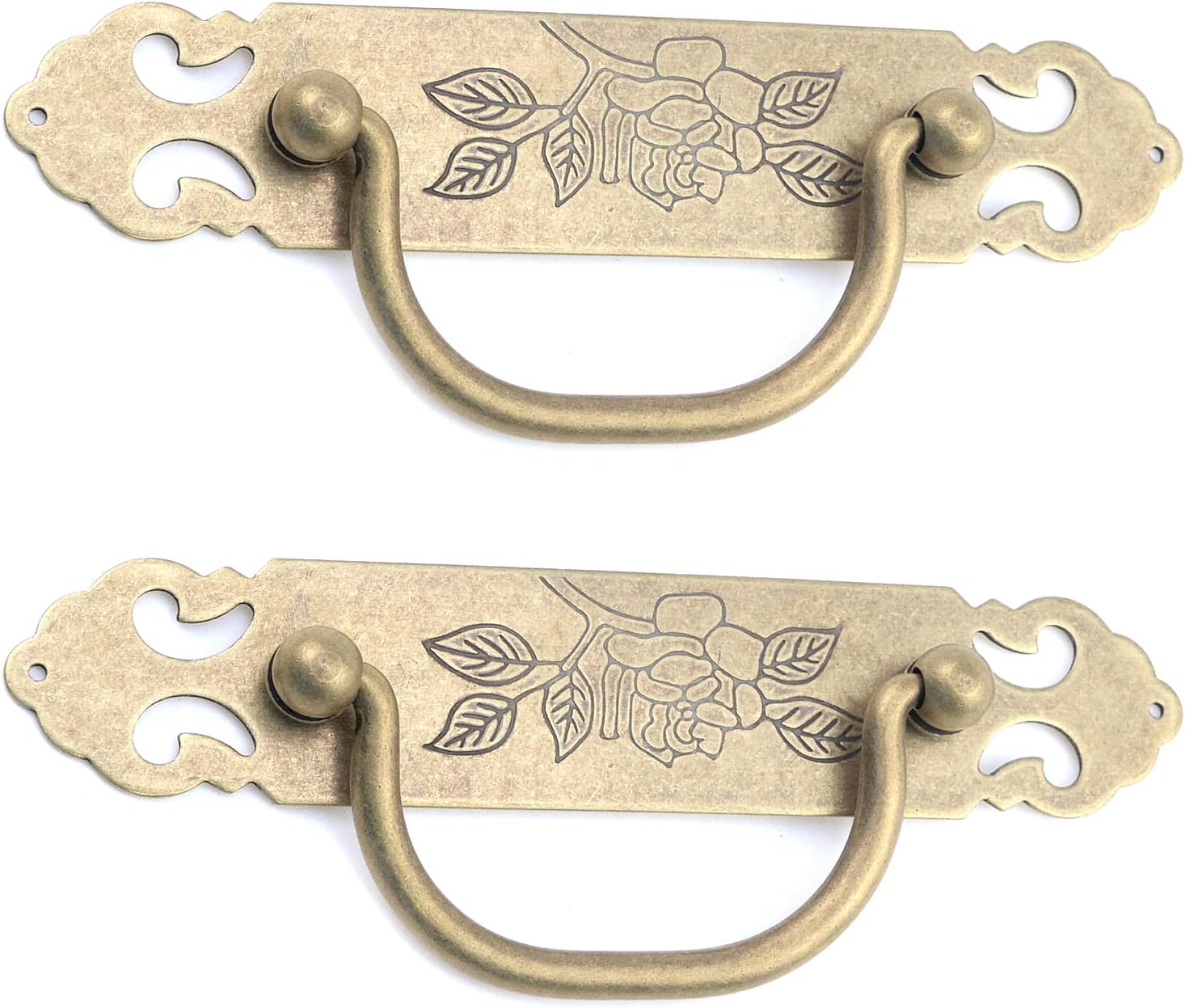 Txinmin 4 Pack Traditional Bail Cabinet Hardware Handle Pull Antique ...