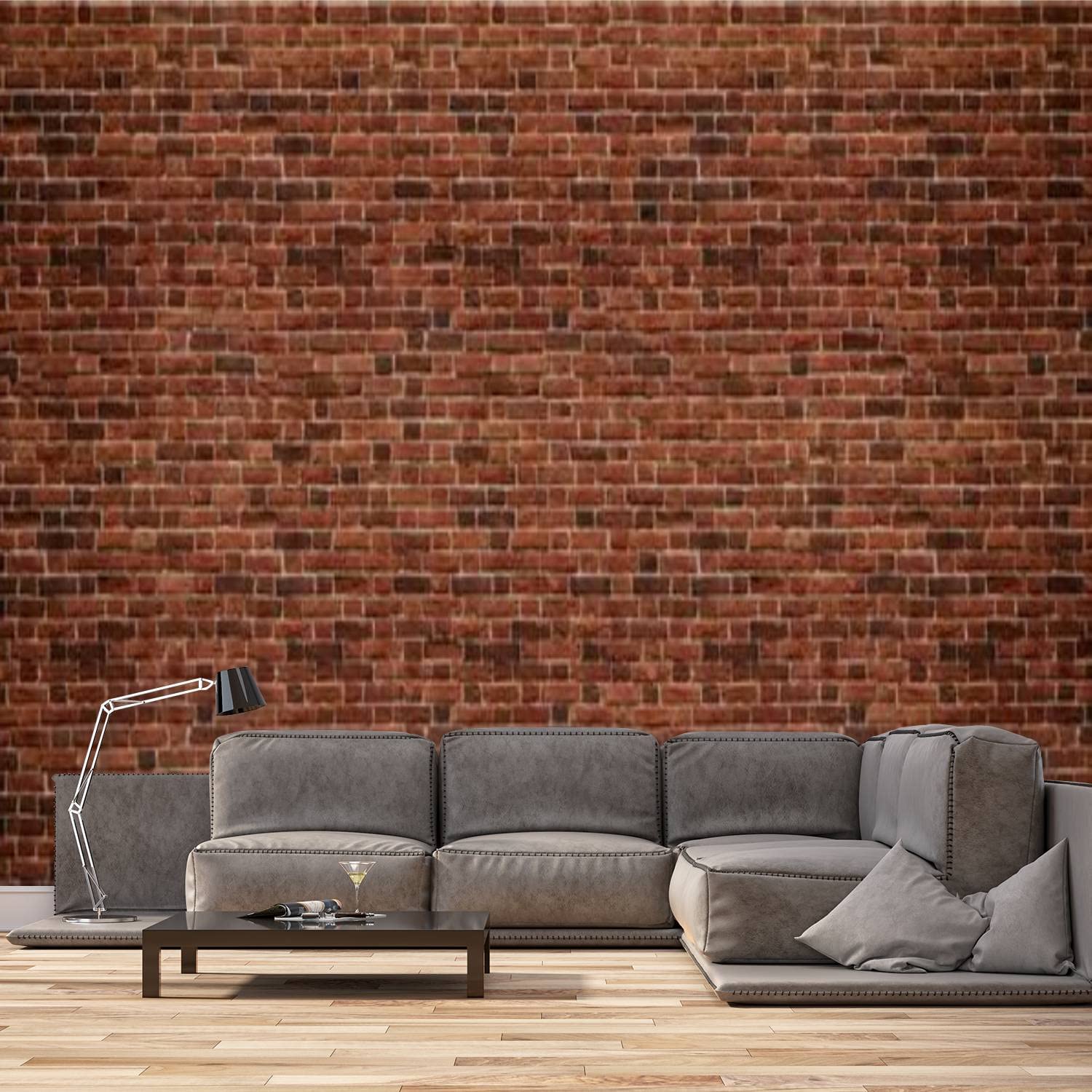 Dark Red Brick Wallpaper