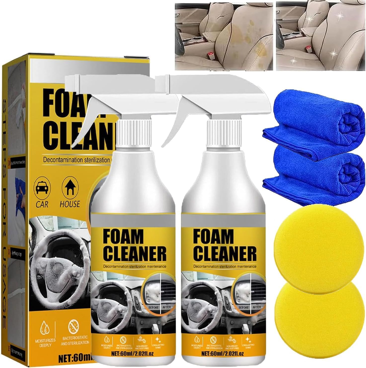 Car Interior Foam Refinisher Cleaner, Multi-purpose Foam Cleaner, All ...
