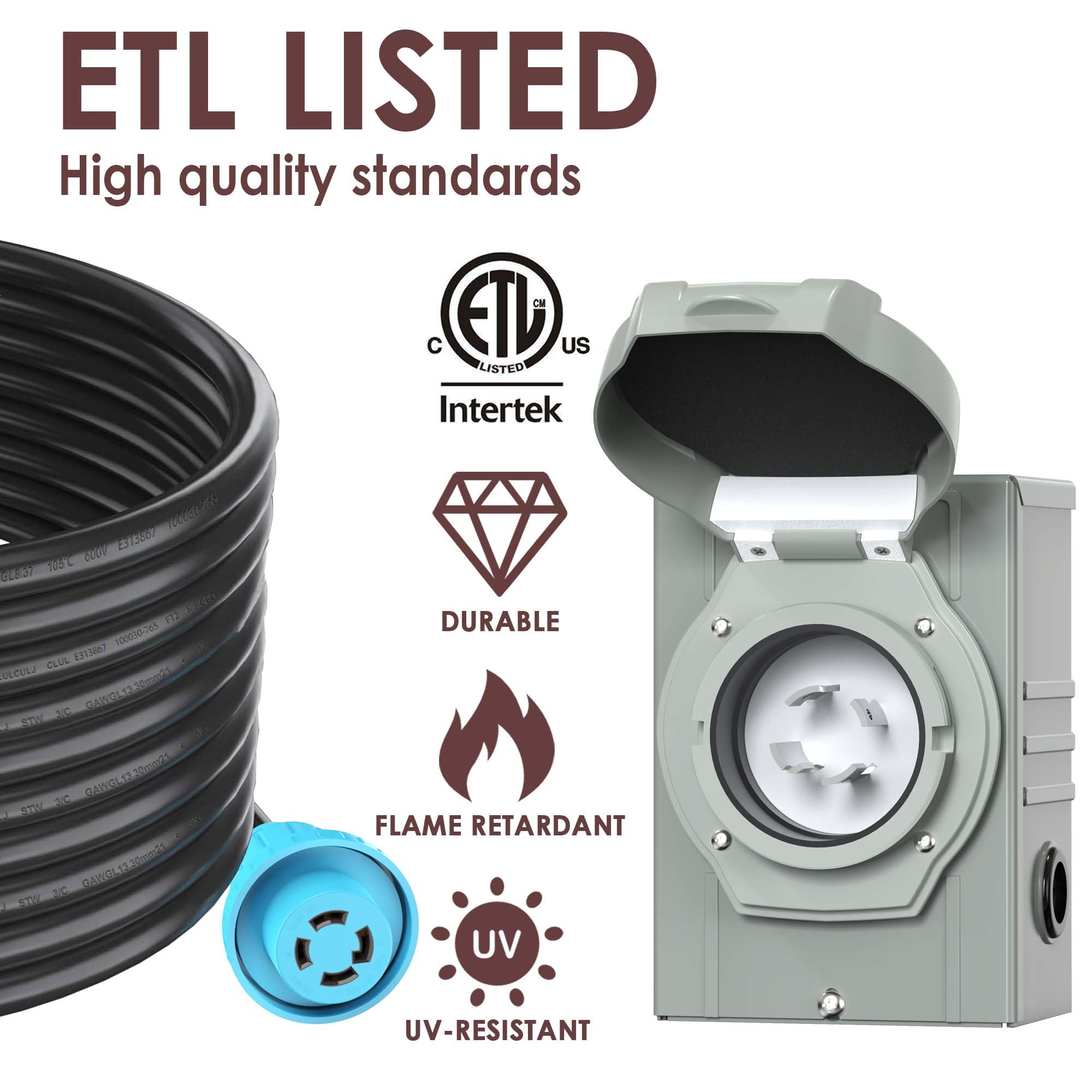 Snapklik.com : CircleCord 4 Prong 10 Feet 30 Amp Generator Extension ...