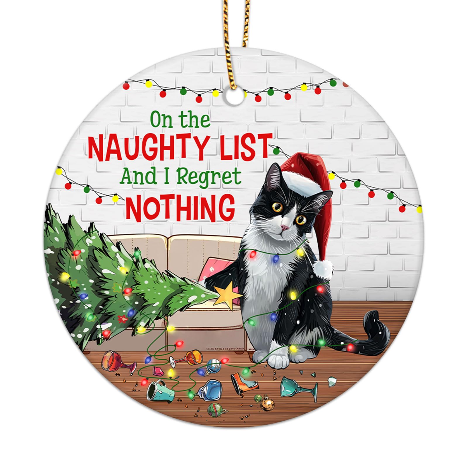 Amazon.com: 34HD Gifts for Christmas, Tuxedo Cat Christmas Ornament ...