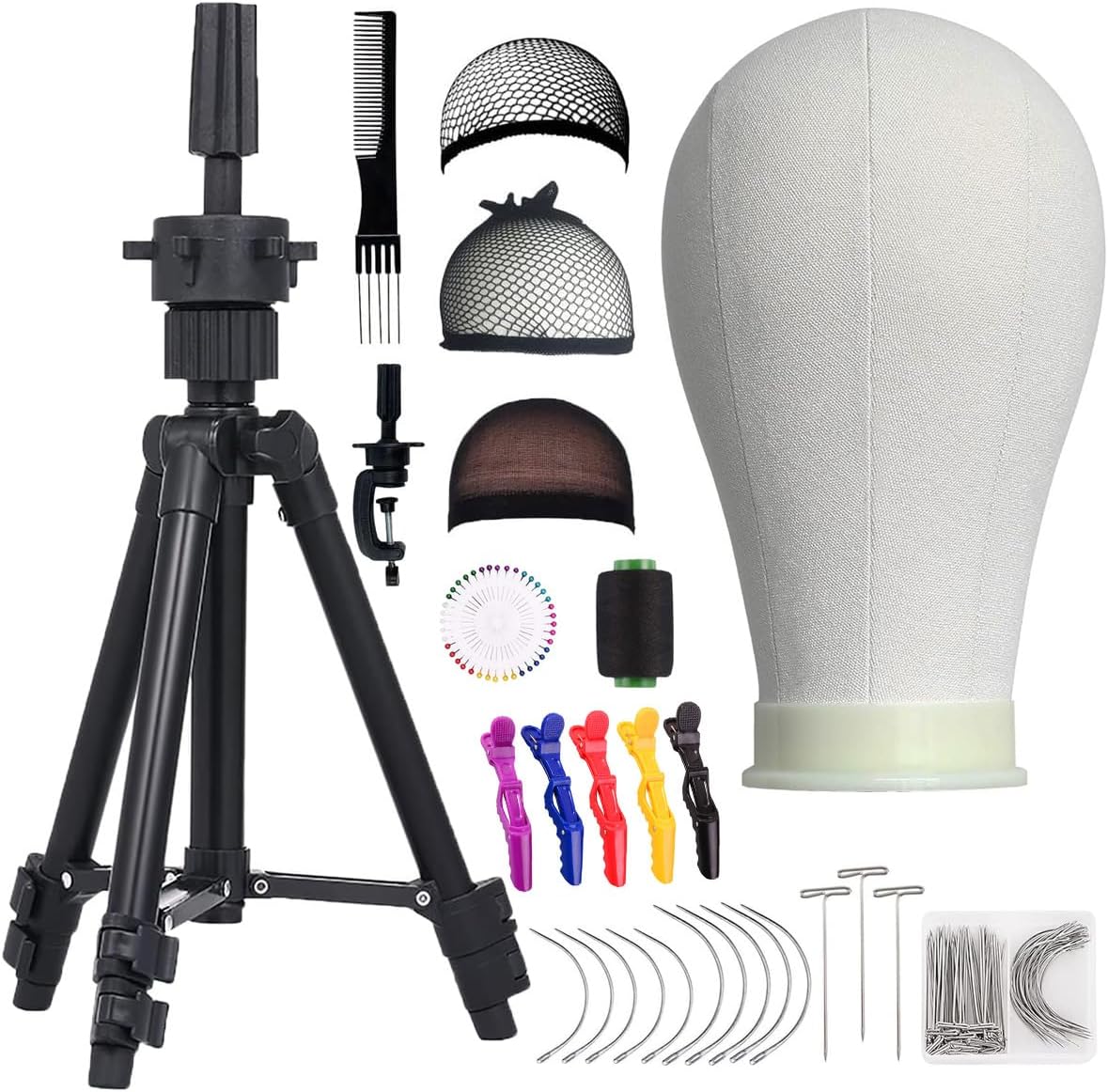 Amazon.com: 23 Inch Canvas Block Head Mannequin Wig Head (Rose Red ...