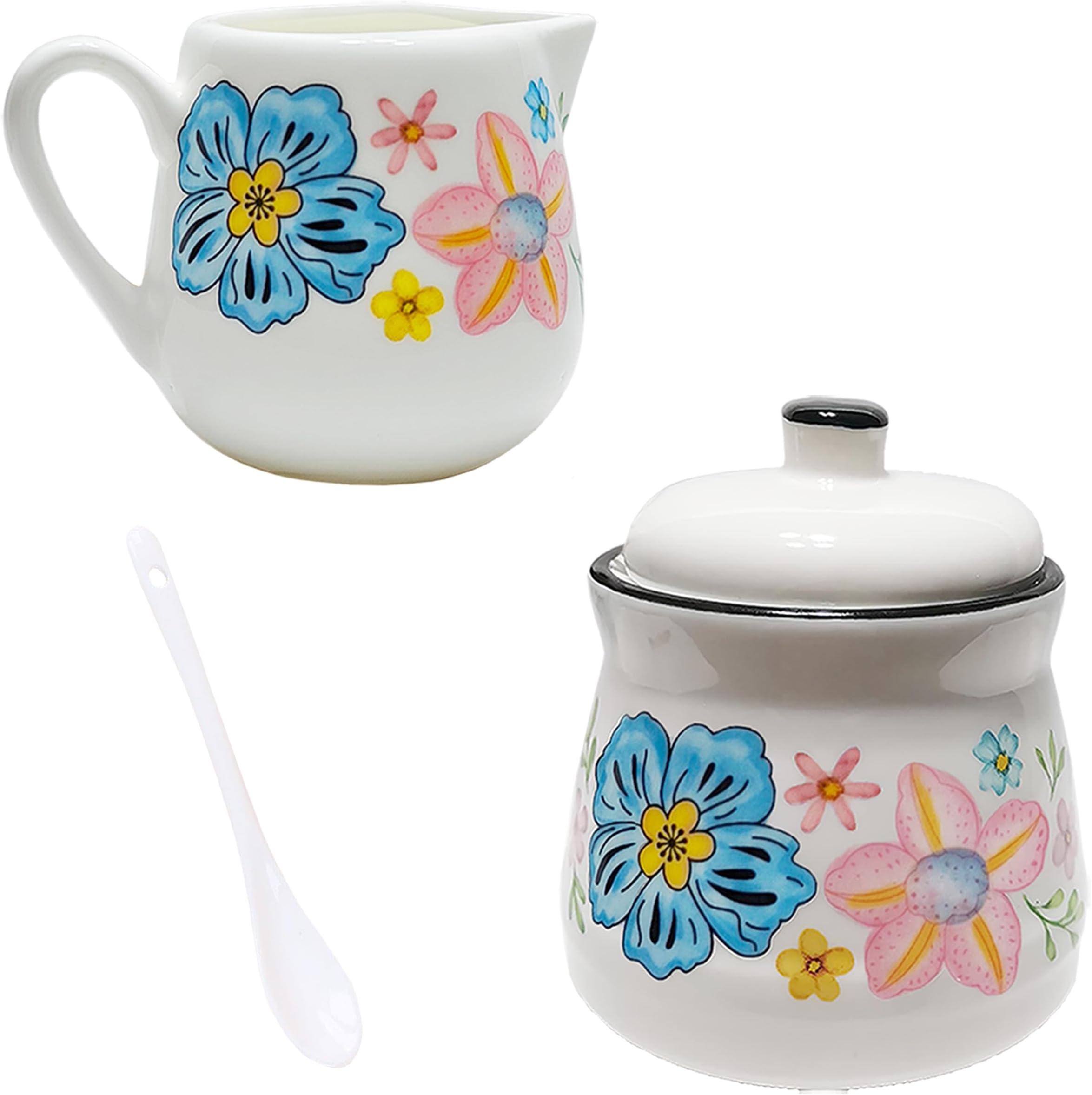 Amazon.com | A&A Storefront White With Gold Trim Ceramic Coffee Sugar ...