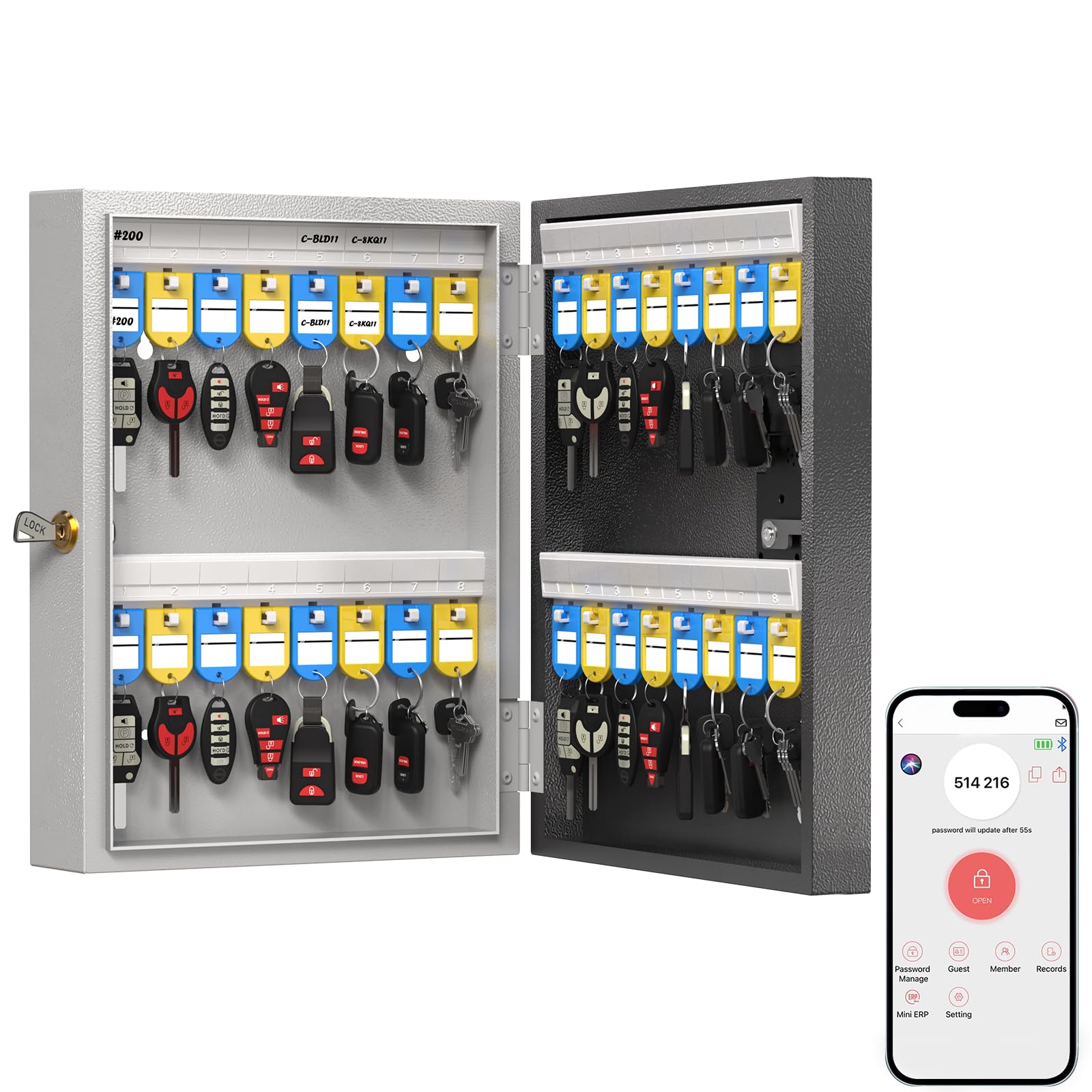 Snapklik.com : 32 Key Lock Box (Plus) Wall Mount, APP Bluetooth/OTP/Wi ...